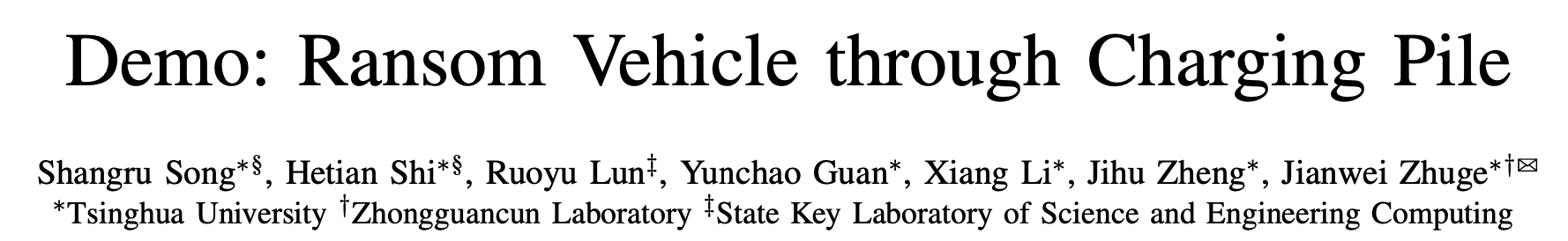 Demo: Ransom Vehicle through Charging Pile | Xiang Li | 李想