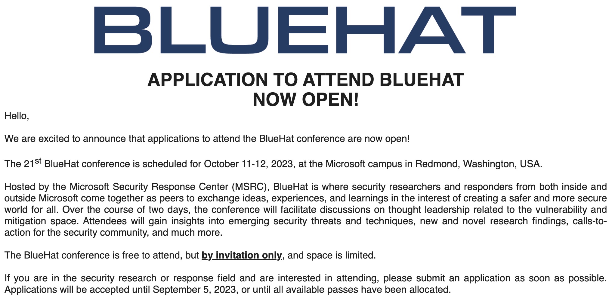 Invited to Attend the 21st BlueHat 2023 | Xiang Li | 李想